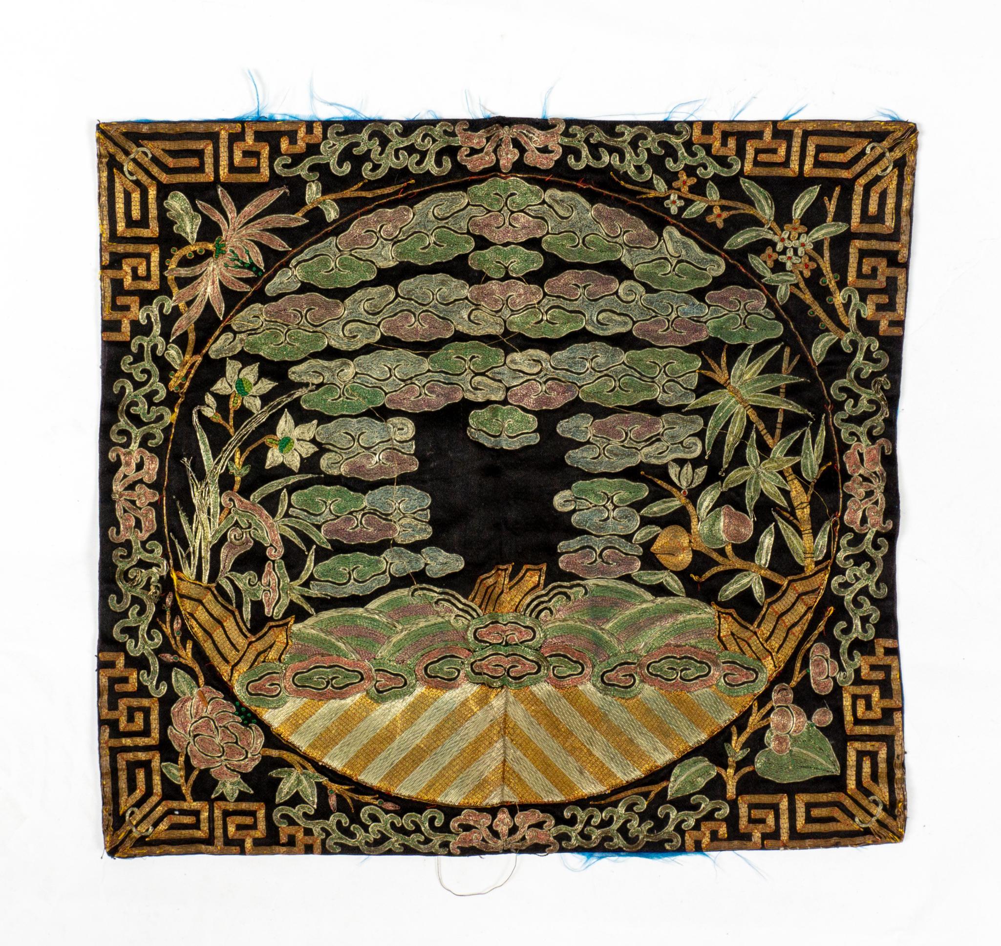 Antique Chinese Landscape Embroidery Silk Rank Badge (#0186) on Mar 12 ...