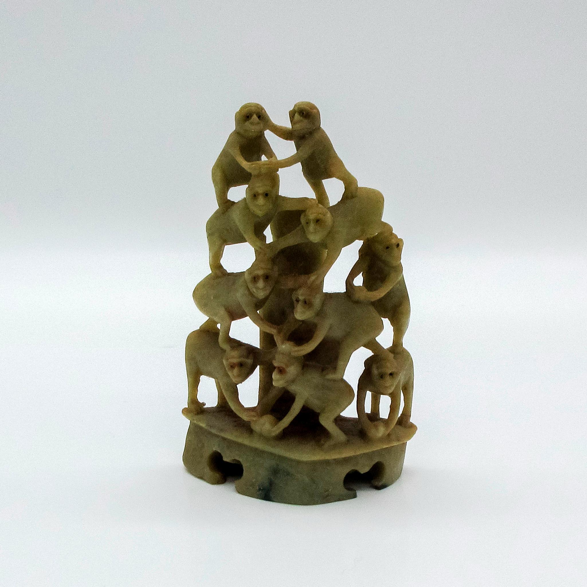 Chinese Soapstone Figure, Wise Monkey Pyramid Tree (#0065) on Mar 12 ...